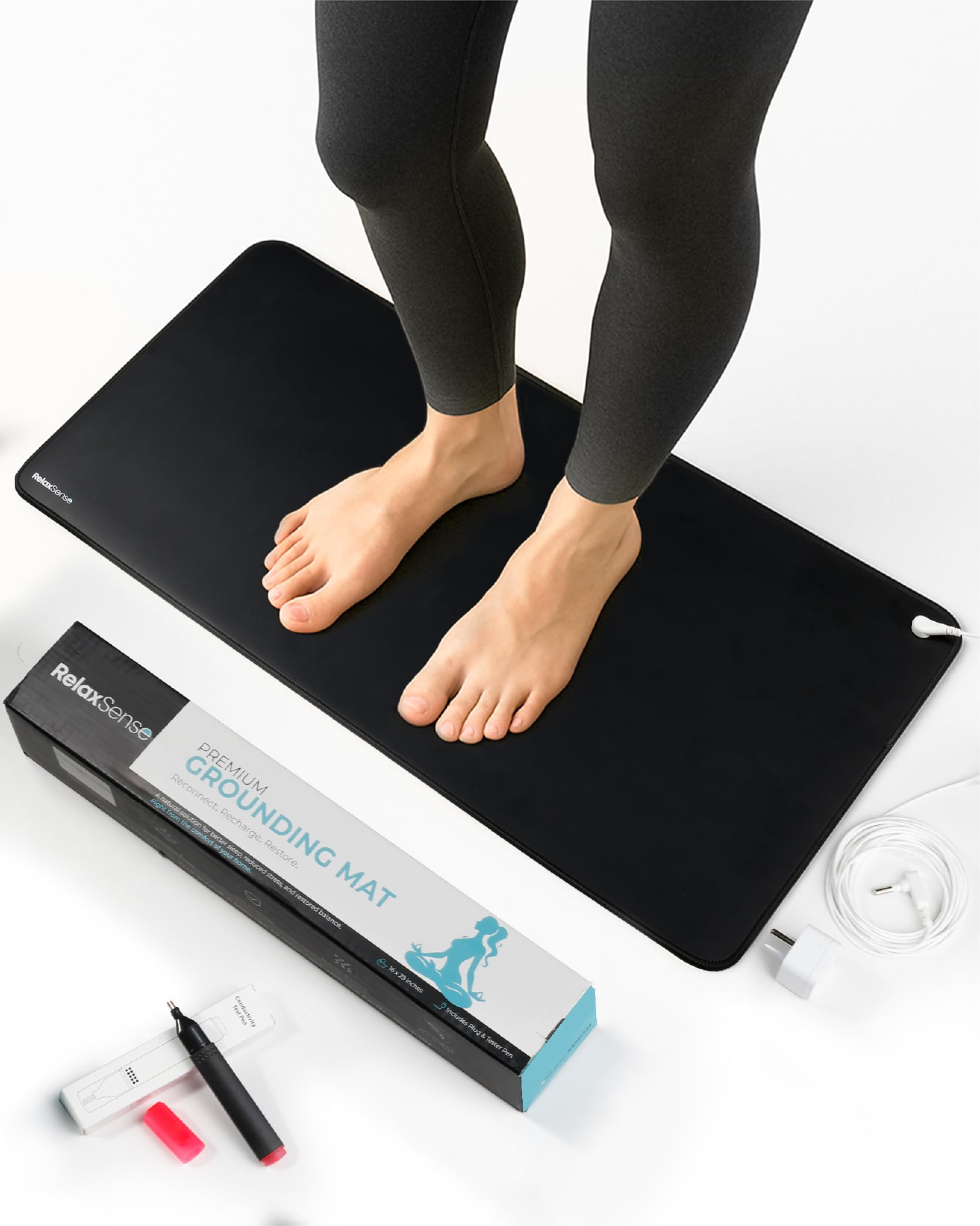 RelaxSense Grounding Mat for Feet - Foldable Earthing Grounding Mat for ...