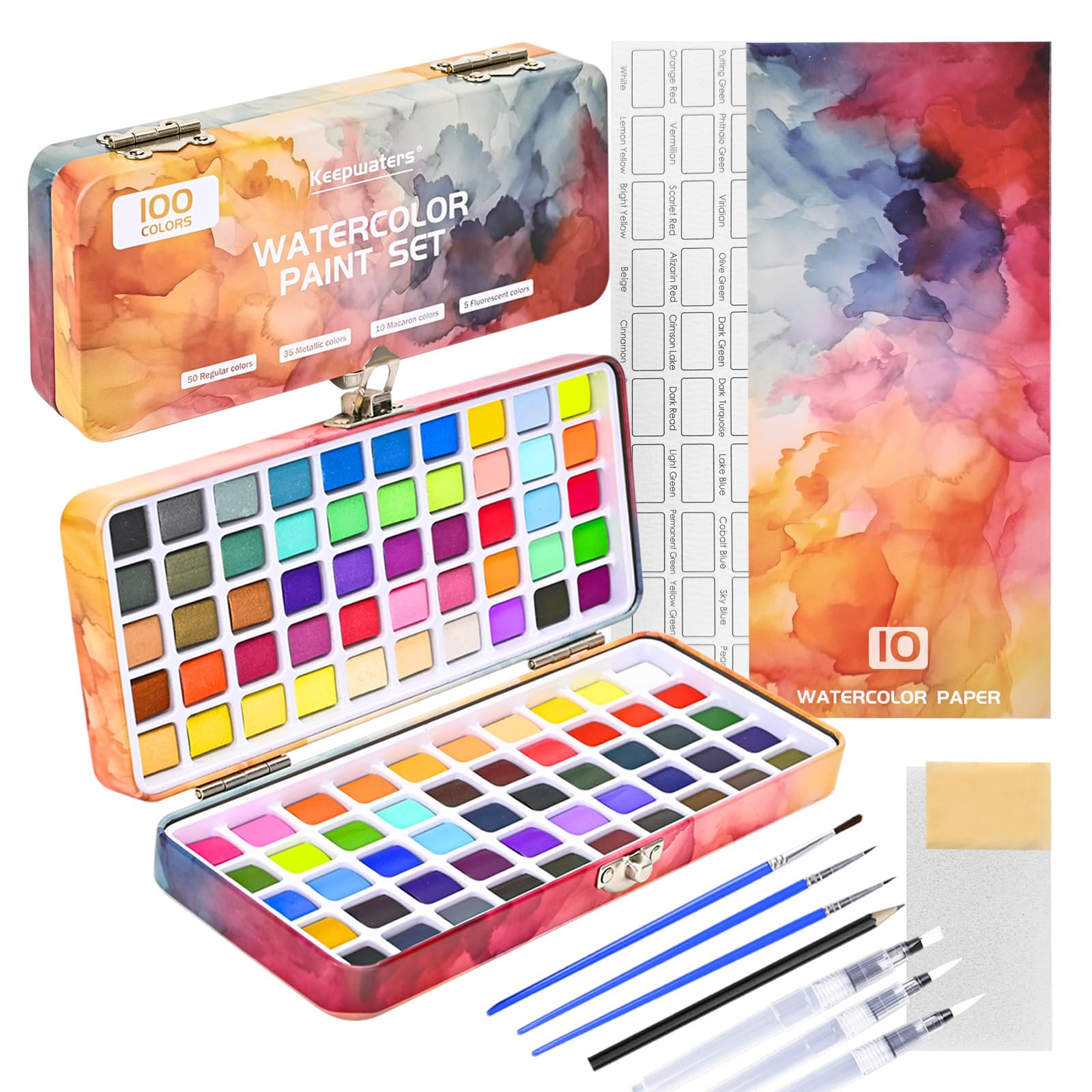 Mua Watercolor Paint Set, 100 Water Color Pallet Adult, Travel ...