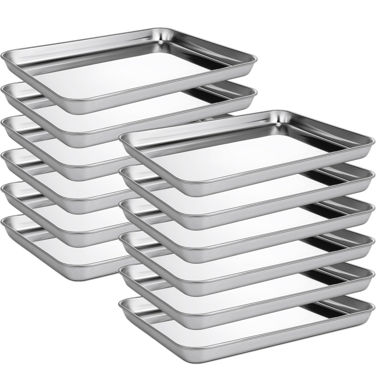 Zopeal 12 Pieces 12 x 9 x 1 Inch Baking Sheet Pan Cookie Sheet Set for ...