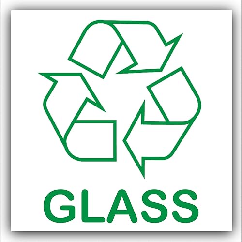 Glass Recycling Adhesive Sticker-Recycle Logo Sign-Environment Label ...