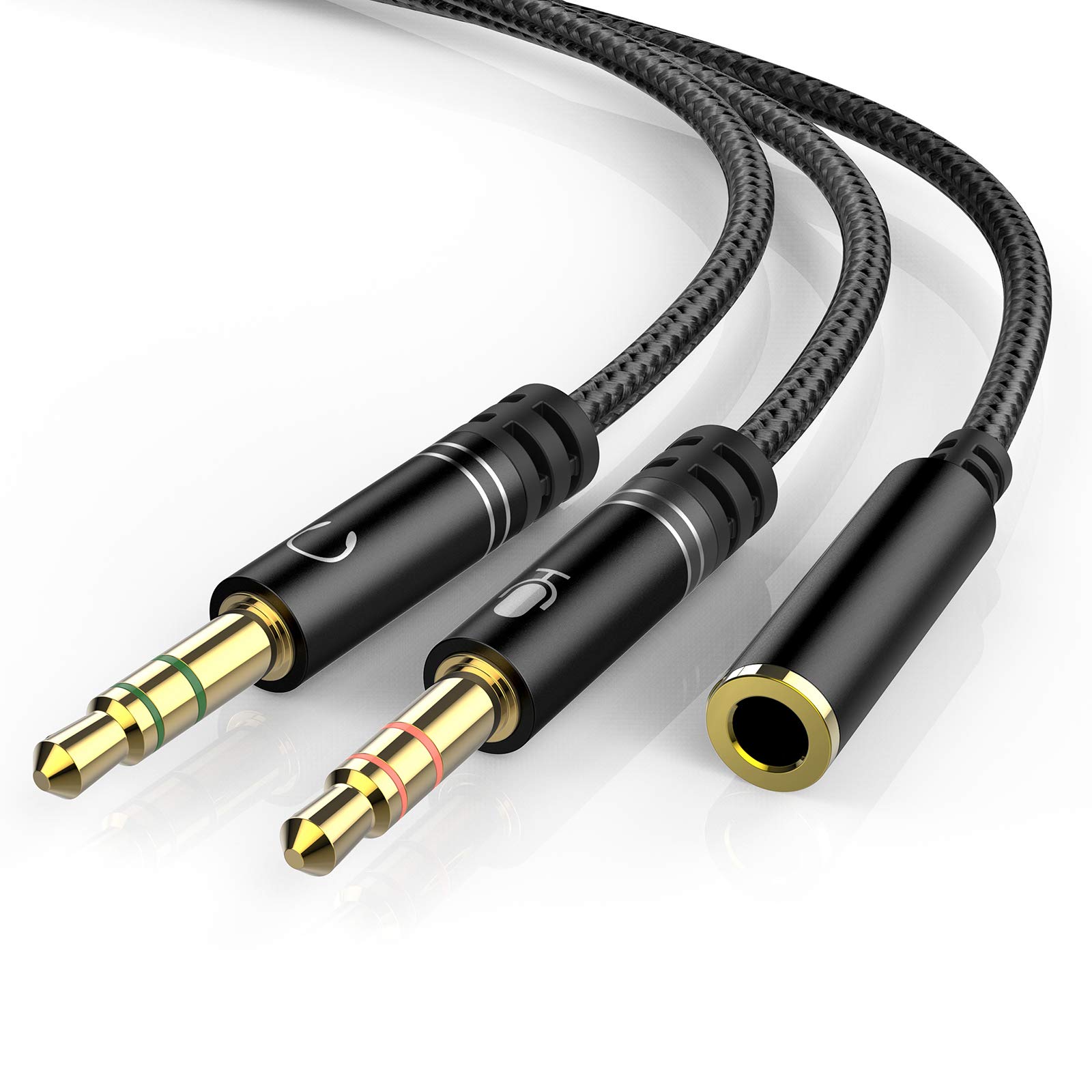 Headphone 3 5mm Splitter Mic Cable For Computer KOOPAO Headset 3 5mm 