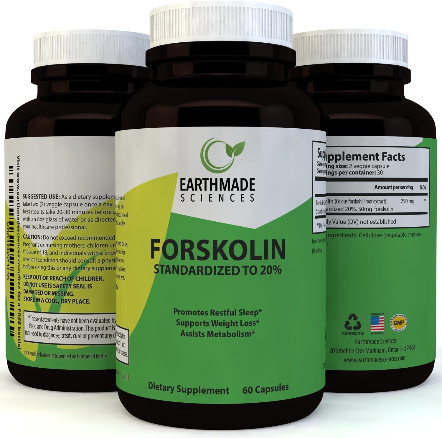 Natural Forskolin Supplement for Men & Women - 125 mg Weight Loss Diet ...