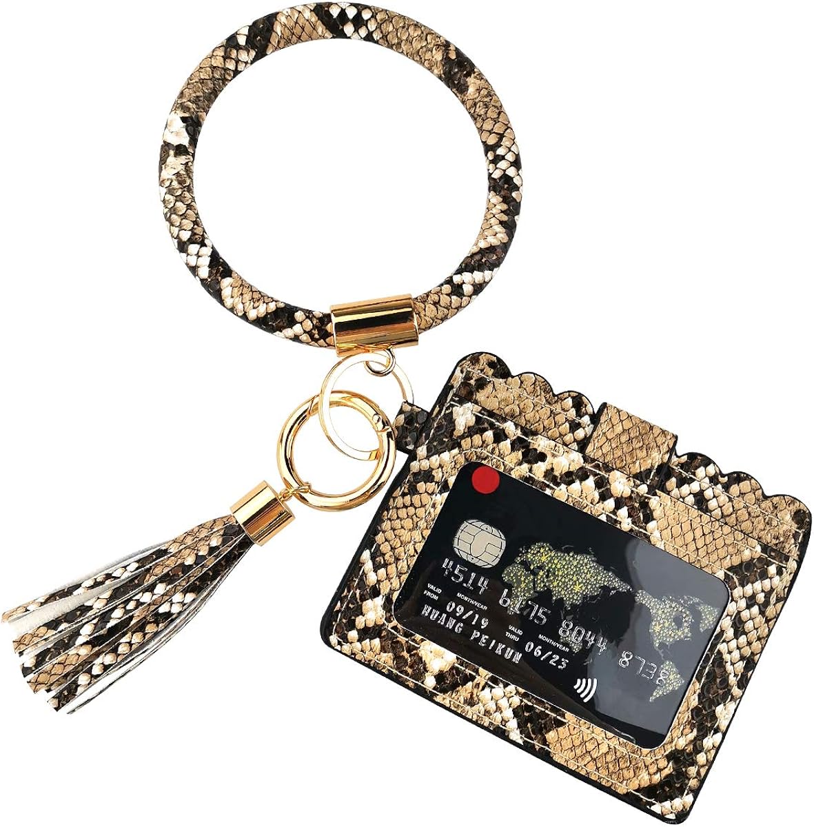 Upgrade Multifunctional Wristlet Bracelet Keychain ID Card Holder, PU ...