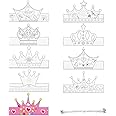 Amazon.com: Teling 36 Pcs DIY Paper Crowns to Color Your Own Crowns Kit ...