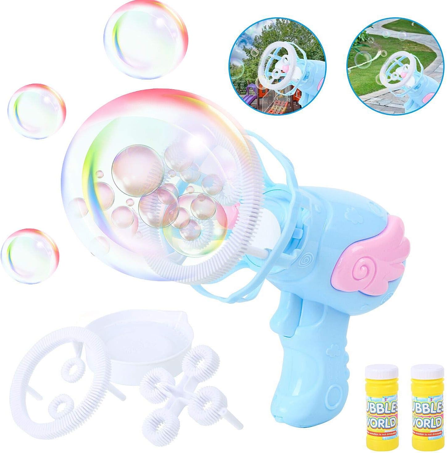 Herfun Soap Bubble Gun, Bubble Wands Bubble Gun Bubble Machine For Kids ...