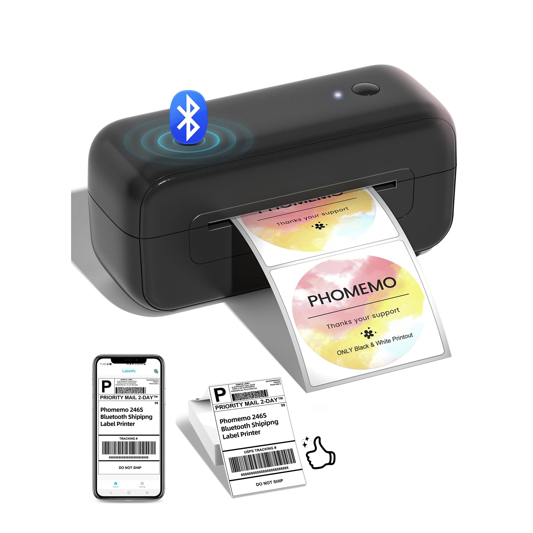 Phomemo Bluetooth Shipping Label Printer 4x6, 2025 Upgrade Desktop ...