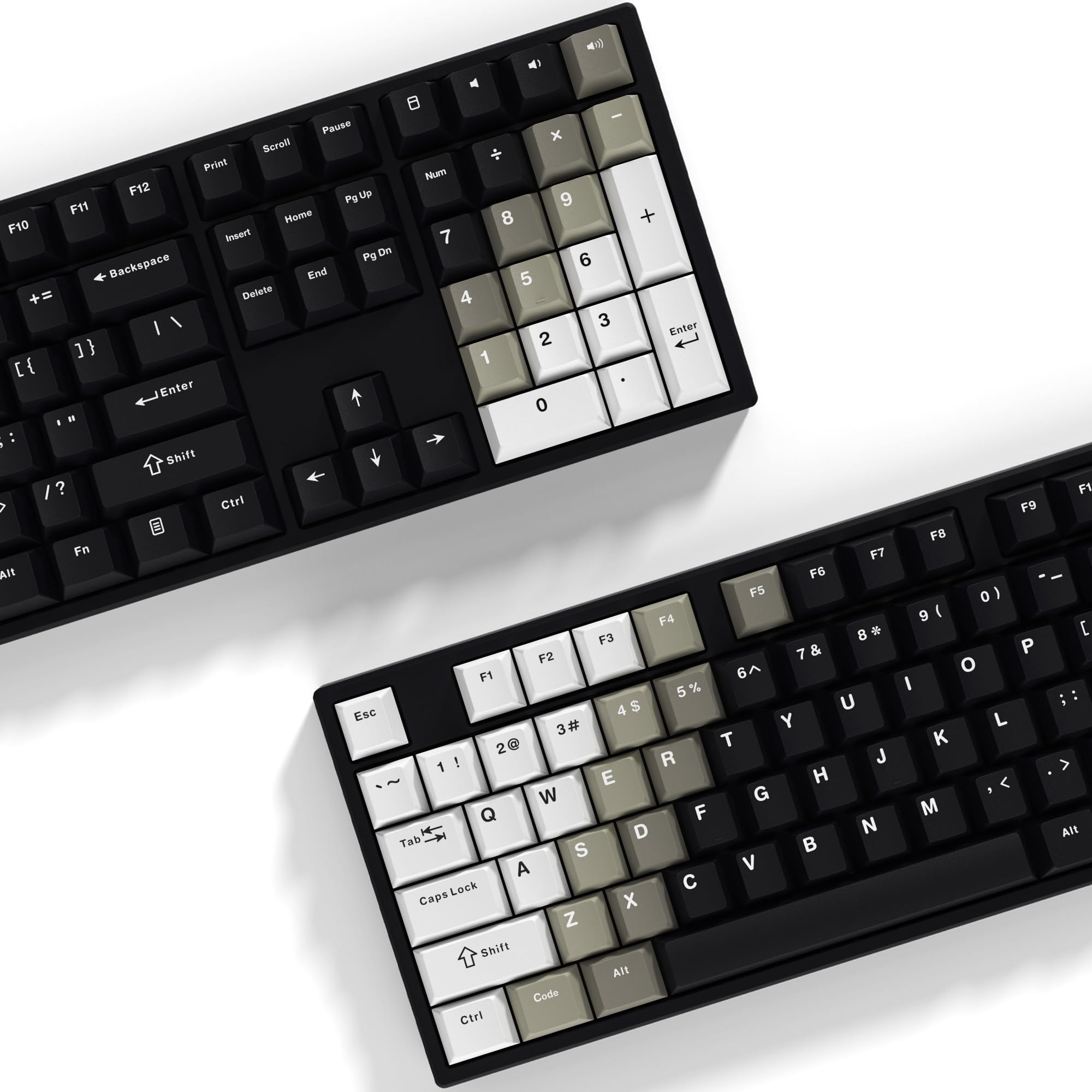 Mua Womier PBT Keycaps, Black and White Keycaps 131 Keys DYE-Sub Custom ...