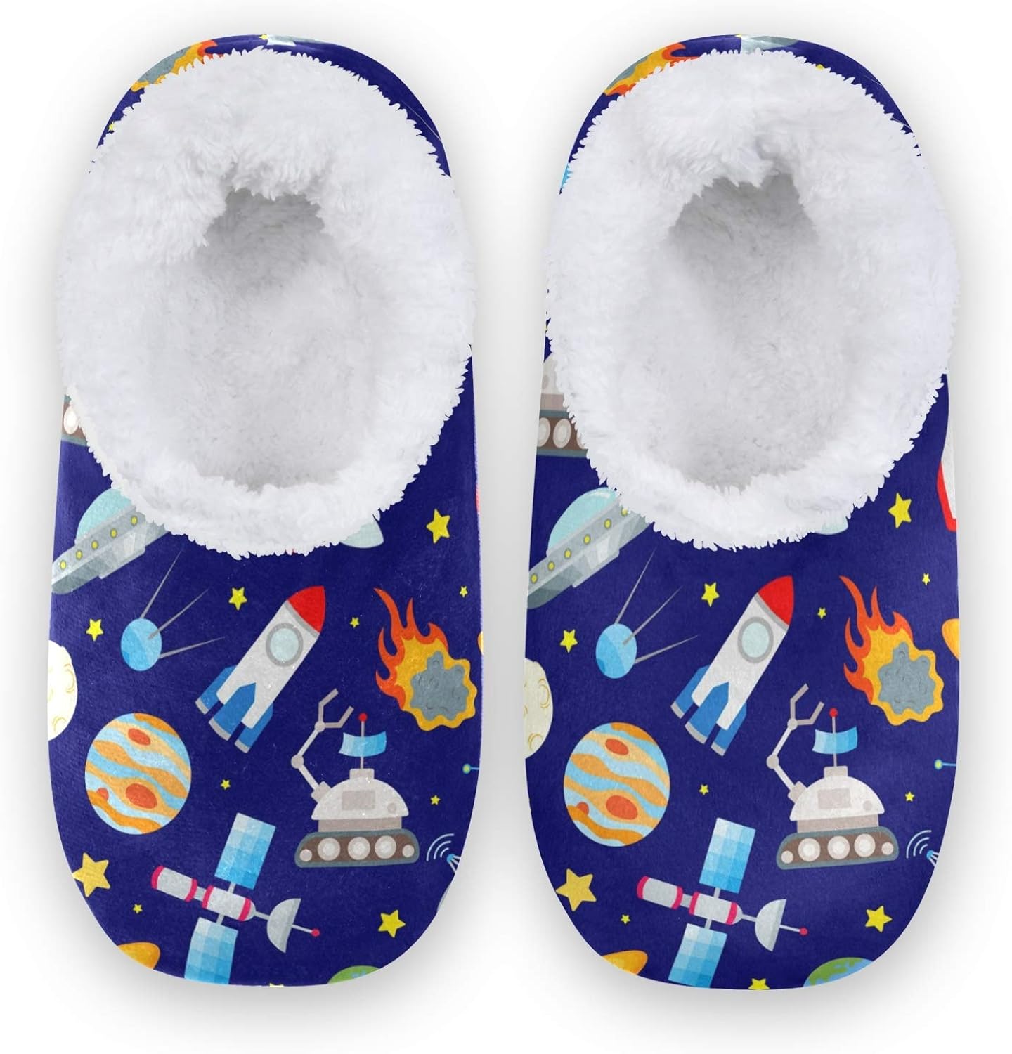 Amazon.com | Unisex Slipper Space Universe Travel On Blue Background ...