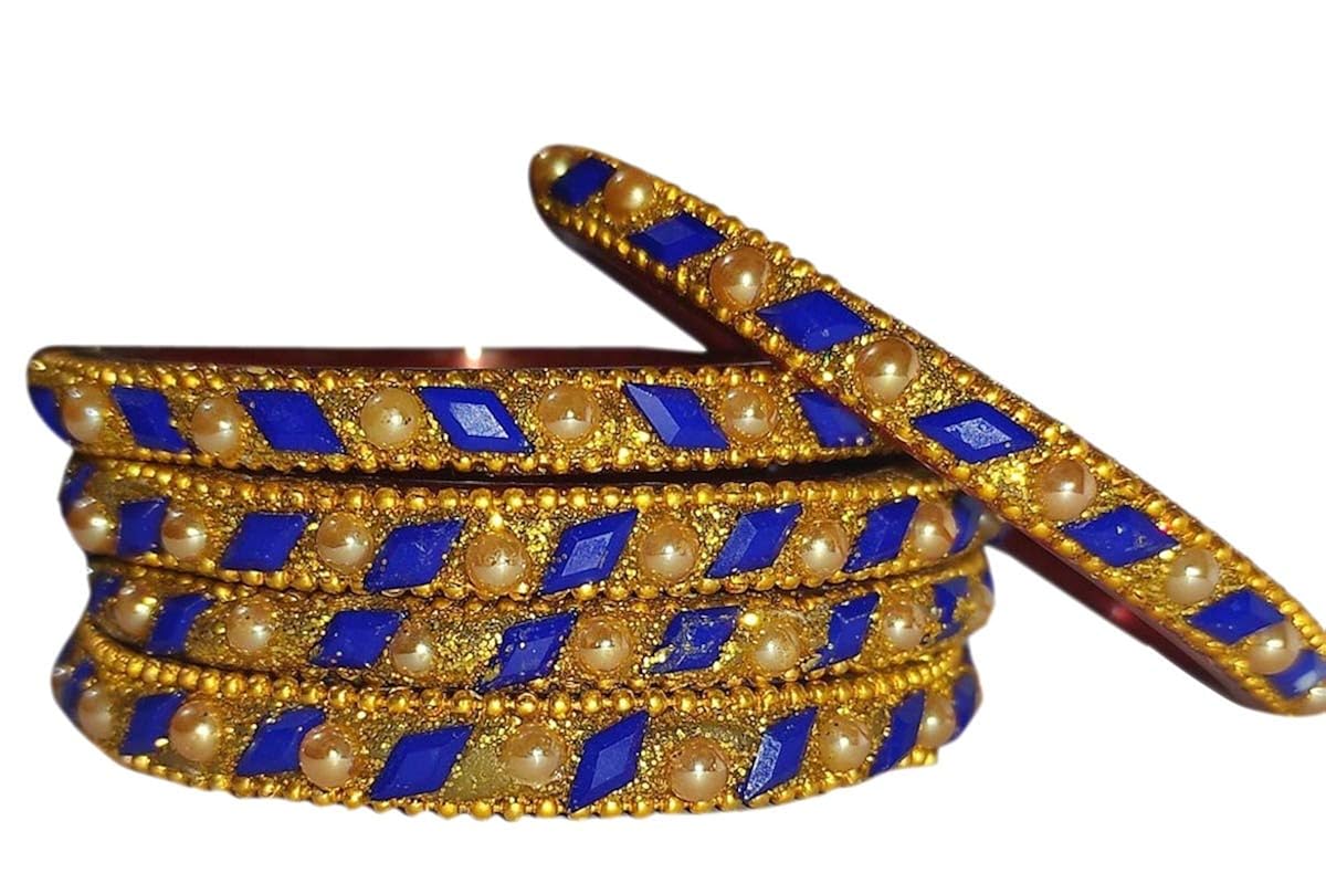 Buy KANZUL -FASHION PASSION Stones Studded Glass Bangles Set Chudiyan ...