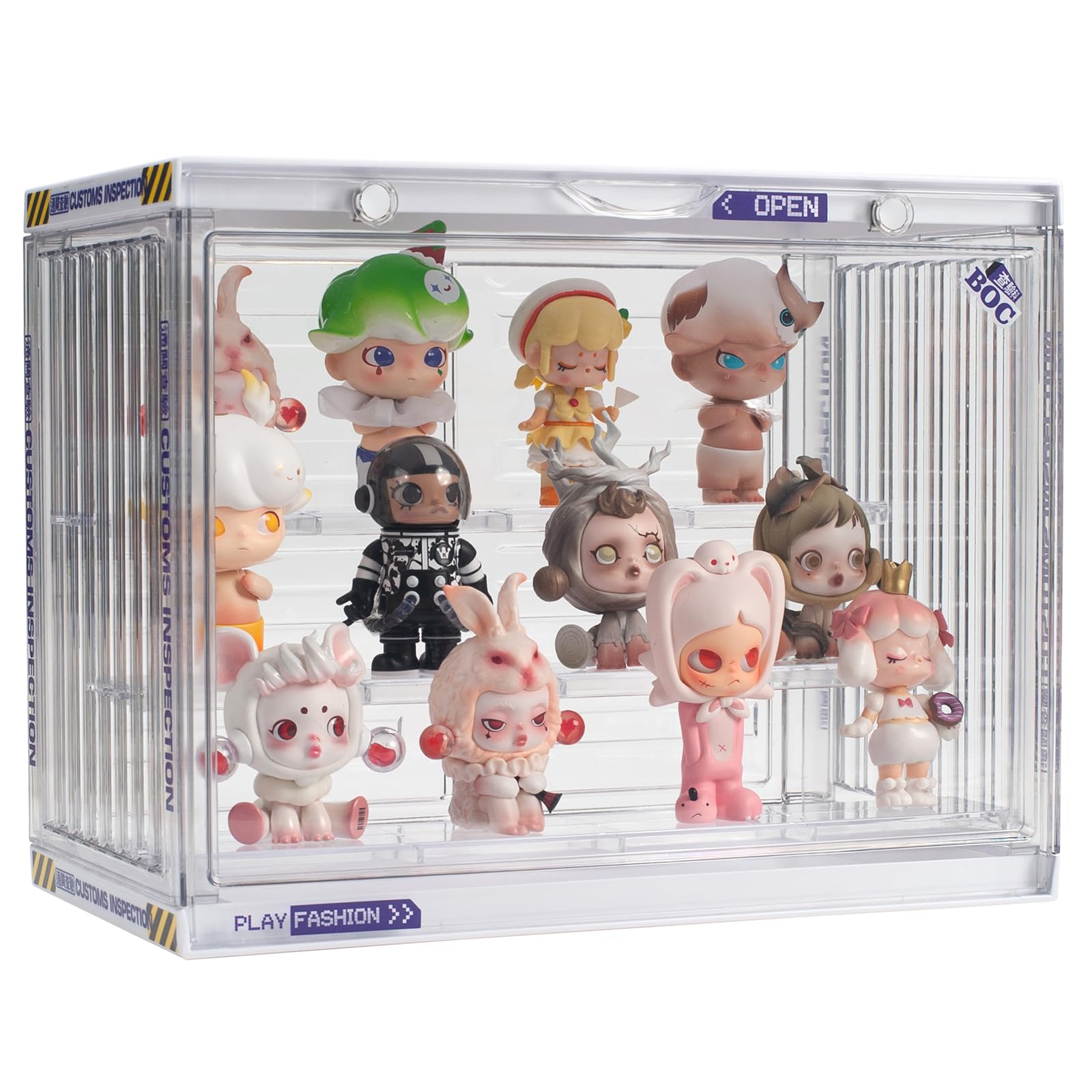 Clear Display Case for Figures, 3 Tier Adjustable Display Stand ...