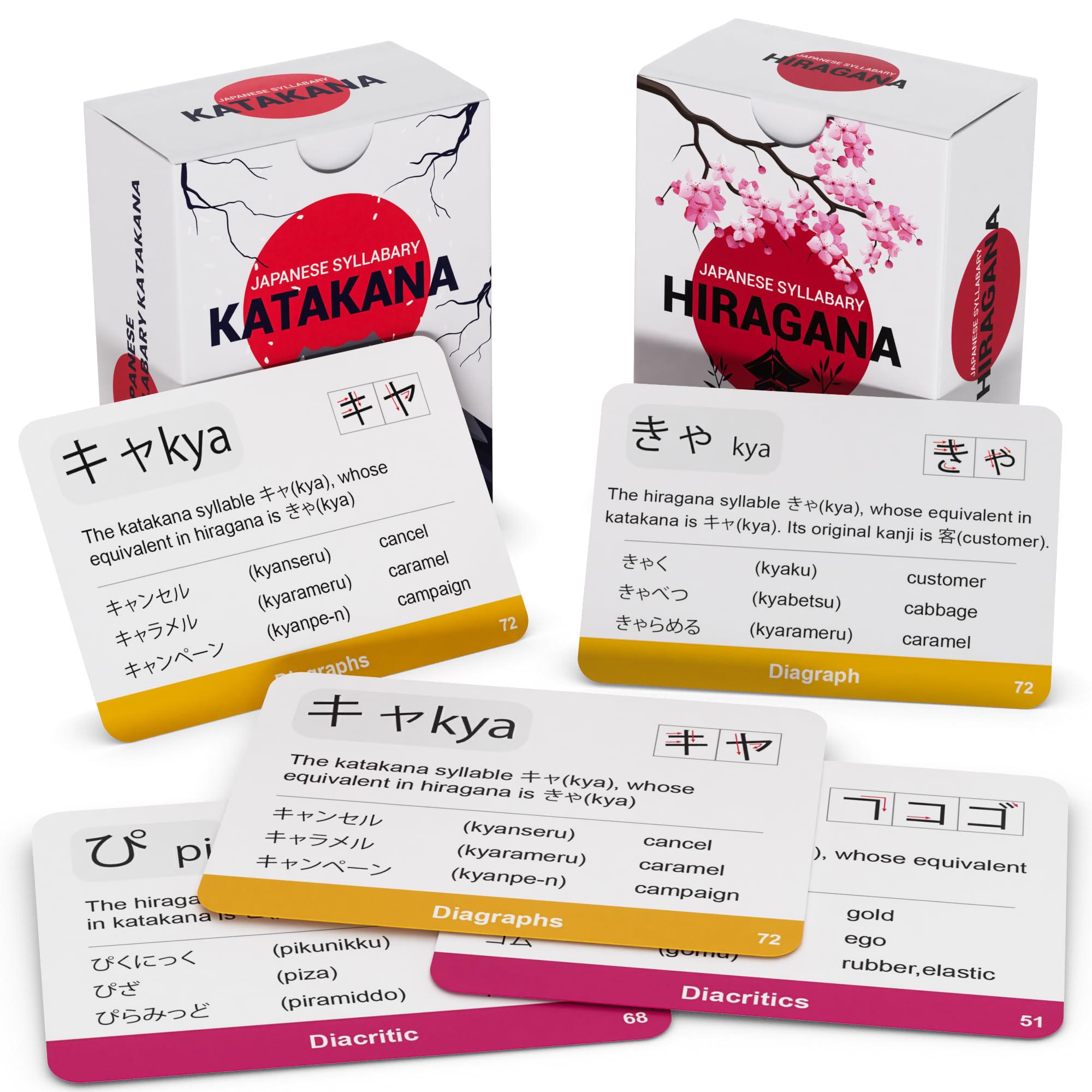 Mua Japanese Syllabary Hiragana & Katakana Combo 209 Flash Cards – 104 ...