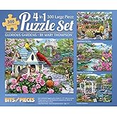 Amazon.com: Bits and Pieces - 4-in-1 Multi-Pack 1000 Piece Jigsaw Puzzles for Adults - 'Playful ...