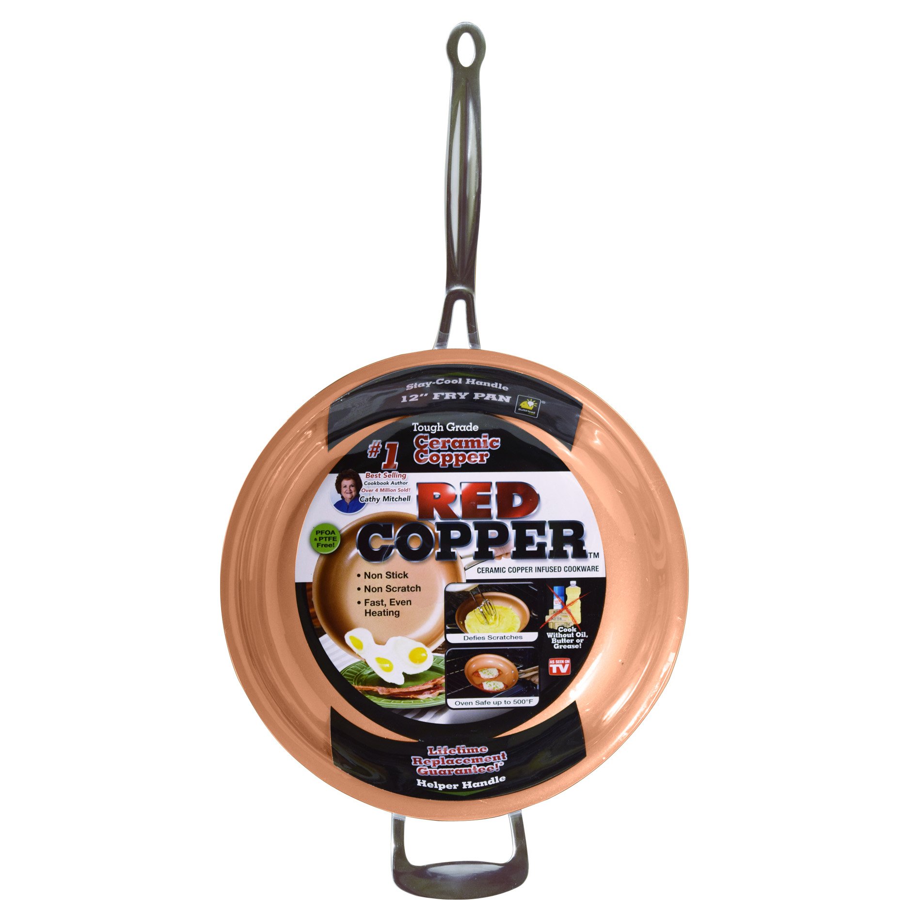 Mua Red Copper 12 inch Pan by BulbHead Ceramic Copper Infused Non-Stick ...