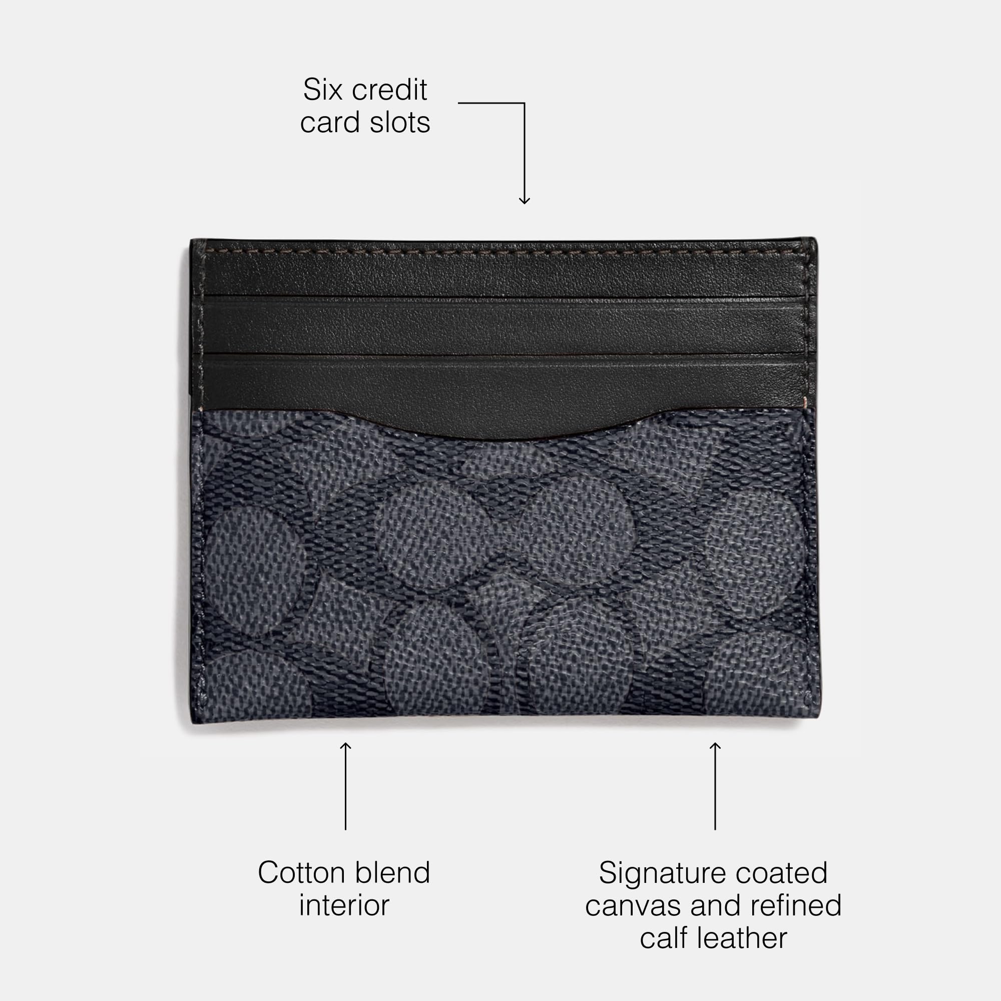 Mua Coach Flat Card Case in Signature, Charcoal/Black, One Size trên ...