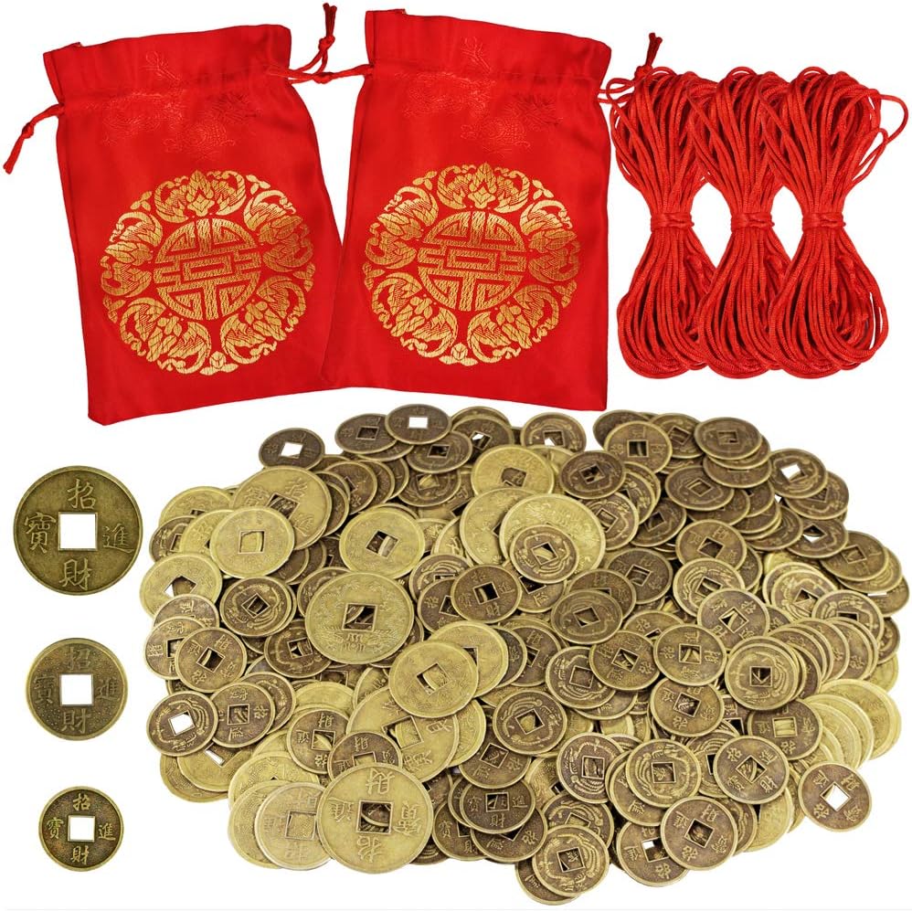 Amazon.com: Supla 300 Pcs Chinese Coins Feng Shui Coins Good Fortune ...