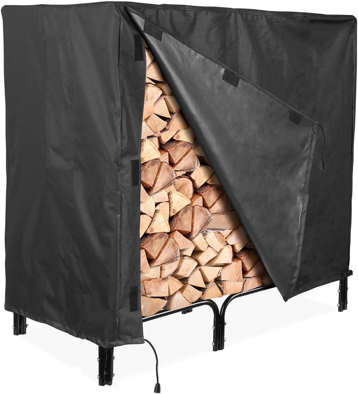 YINETTECH Black Firewood Log Rack Protection Cover Waterproof Polyester ...