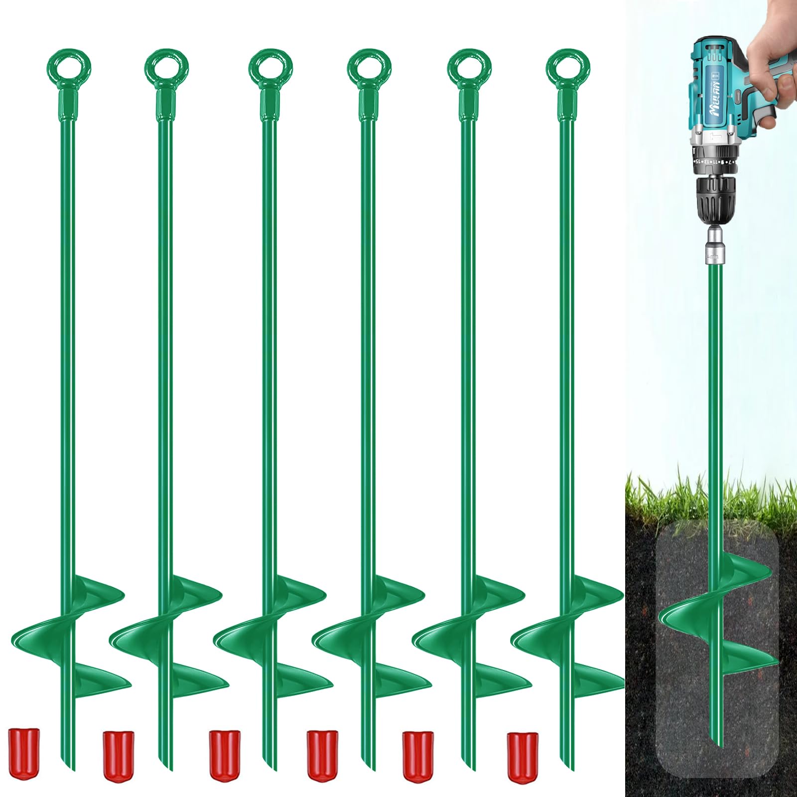 LIFEBED 18 inch Ground Anchors Srew in Heavy Duty, Earth Shed Anchor ...