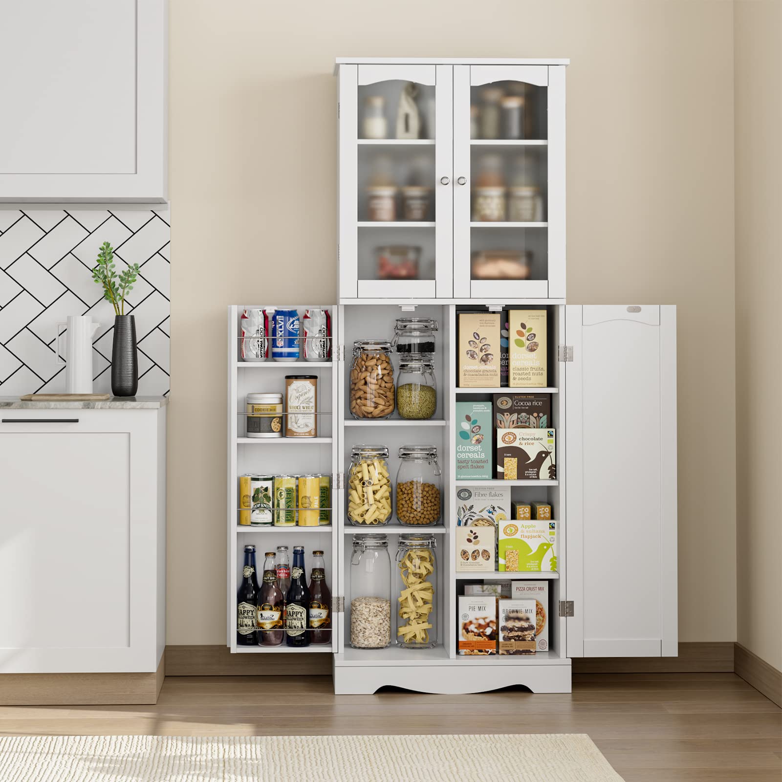 Mua HORSTORS 64" Pantry Cabinet, Kitchen Pantry Storage Cabinet, Food ...