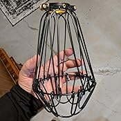 Rustic State Industrial Vintage Style Metal Wire Light Cage Guard For ...