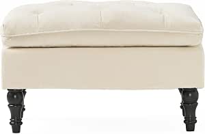 Amazon.com: Best Selling Tufted Ottoman, Cream : Home & Kitchen