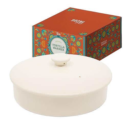 Chef Tacos Ceramic Tortilla Warmer, Microwavable, Tortilla Holder ...
