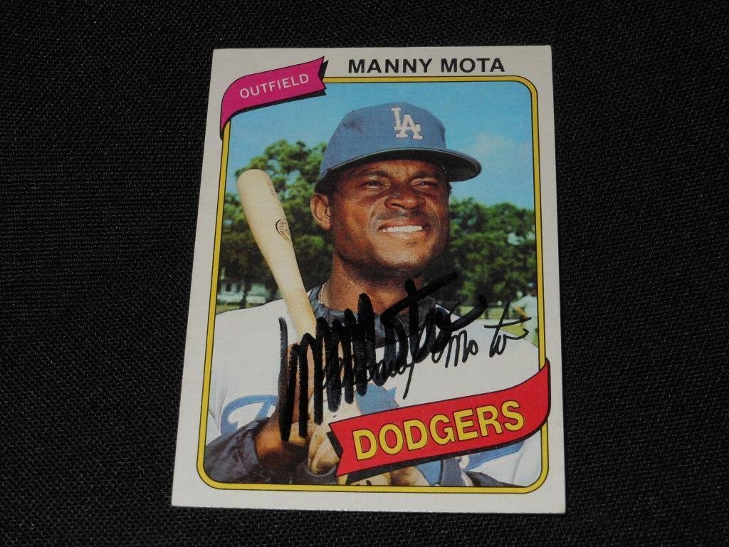 Los Angeles Dodgers Manny Mota Signed 1980 Topps Autograph Card #104 ...