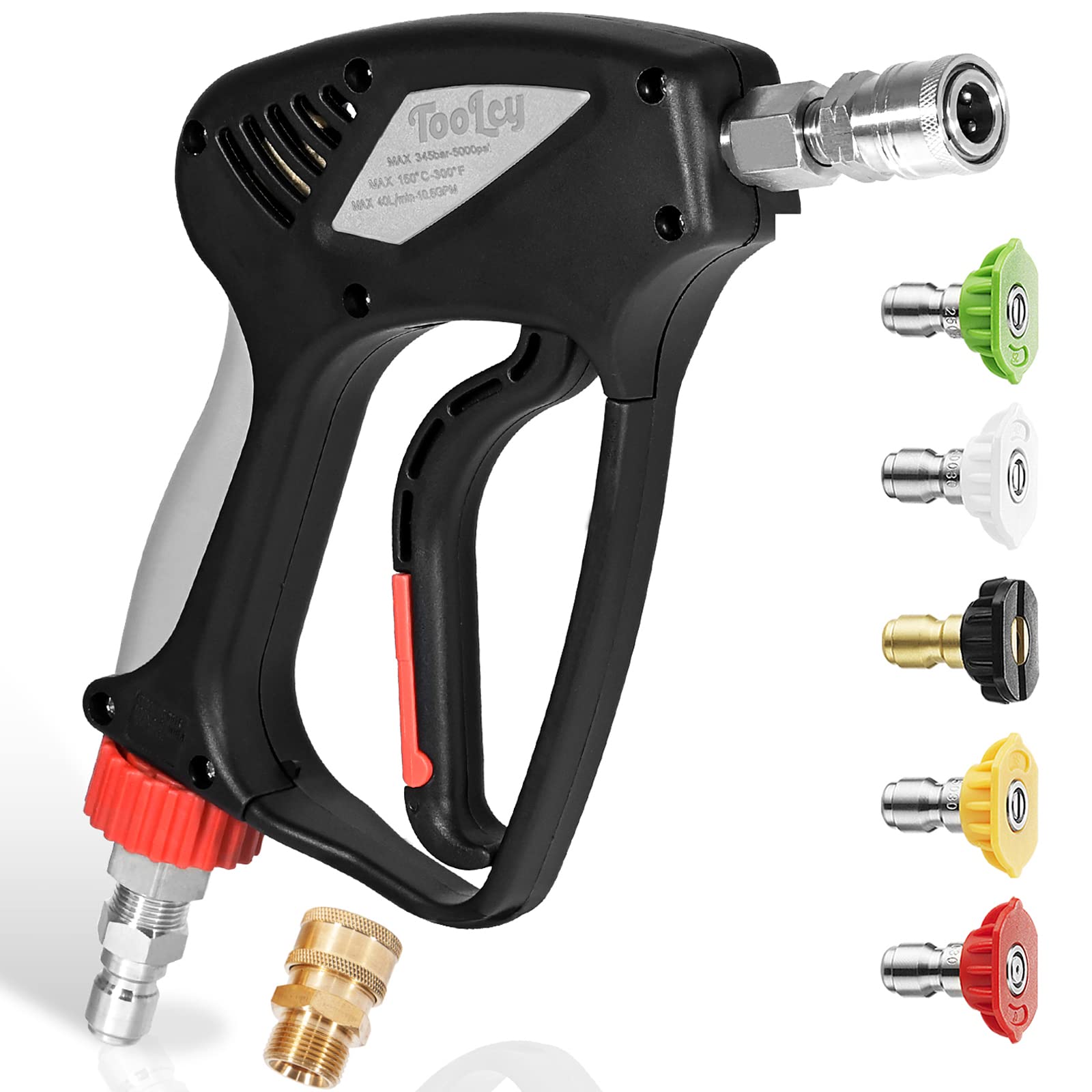 TOOLCY Pressure Washer Short Gun with Stainless Swivel & QC, 304 ...