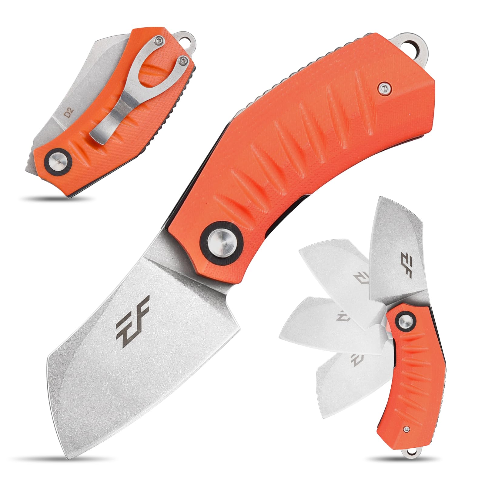 *rusty* Eafengrow EF85 Folding Knife with Clip Stone Wash D2 Steel ...