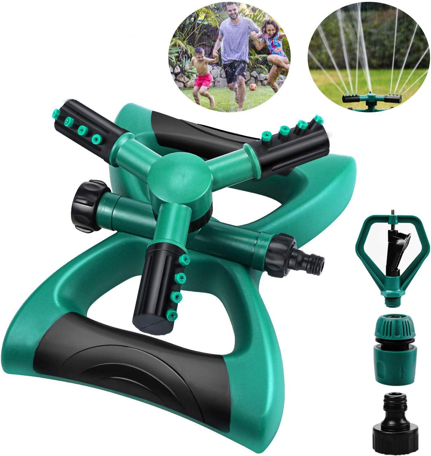Lawn Sprinkler Irrigatore, 360° Automatico Spruzzatore da Giardino per ...