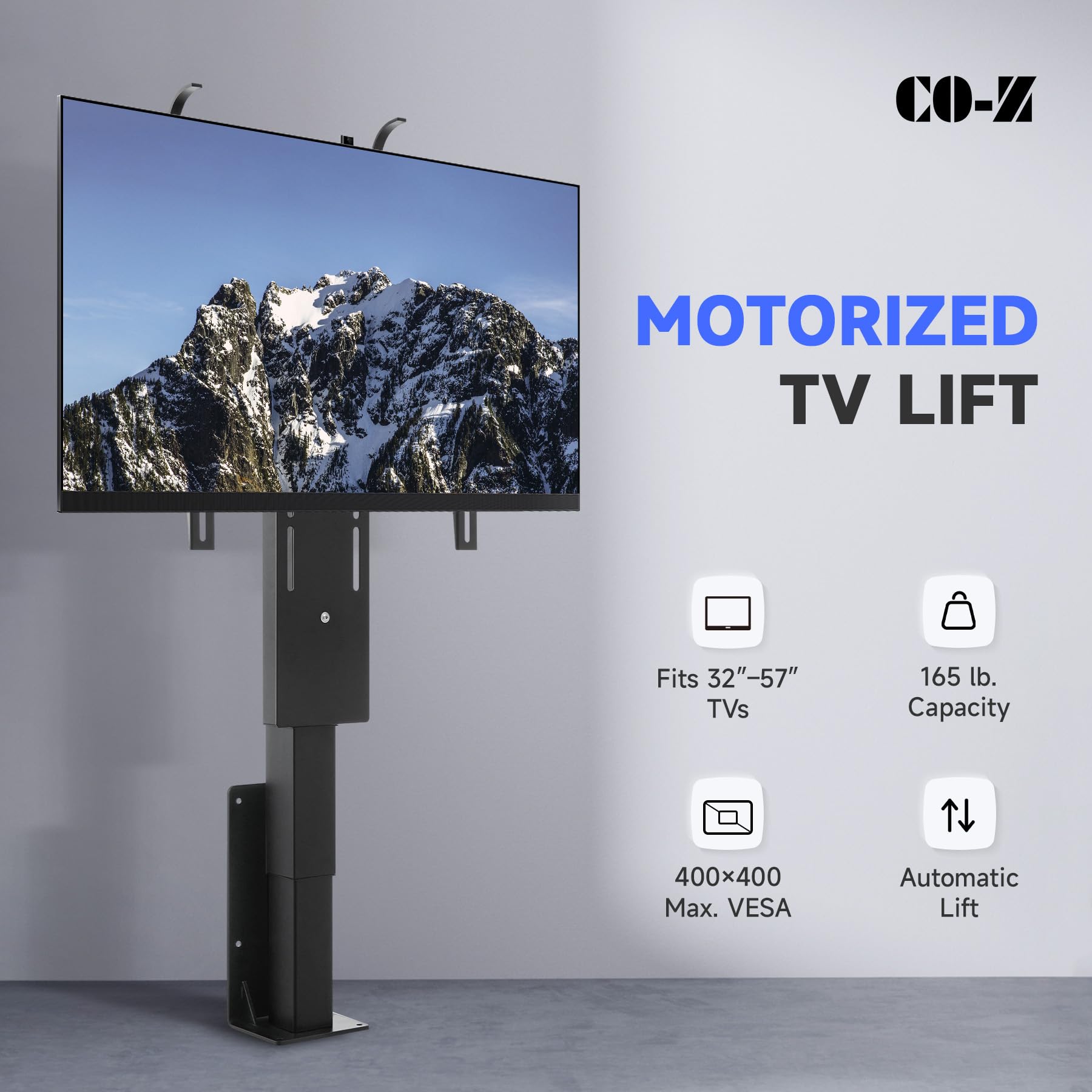 CO-Z Elevador de TV motorizado para televisores de 32 a 57 de hasta 165 ...