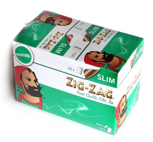 Zig Zag Menthol Filter Tips 150's (10) Box in Dubai - UAE | Whizz Filters