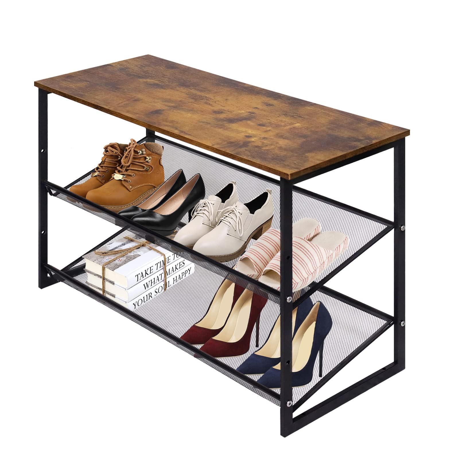 Garden 4 you 3-Tier Tilting Adjustable Freestanding Shoe Rack 6-Pairs ...