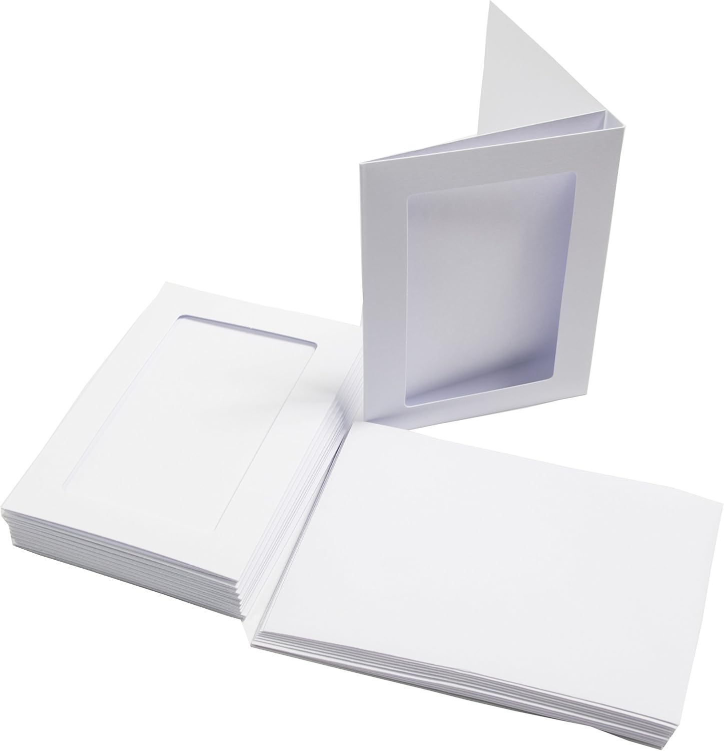 The Paper Palace 10 White A6 3 Fold Rectangular Aperture Cards and ...
