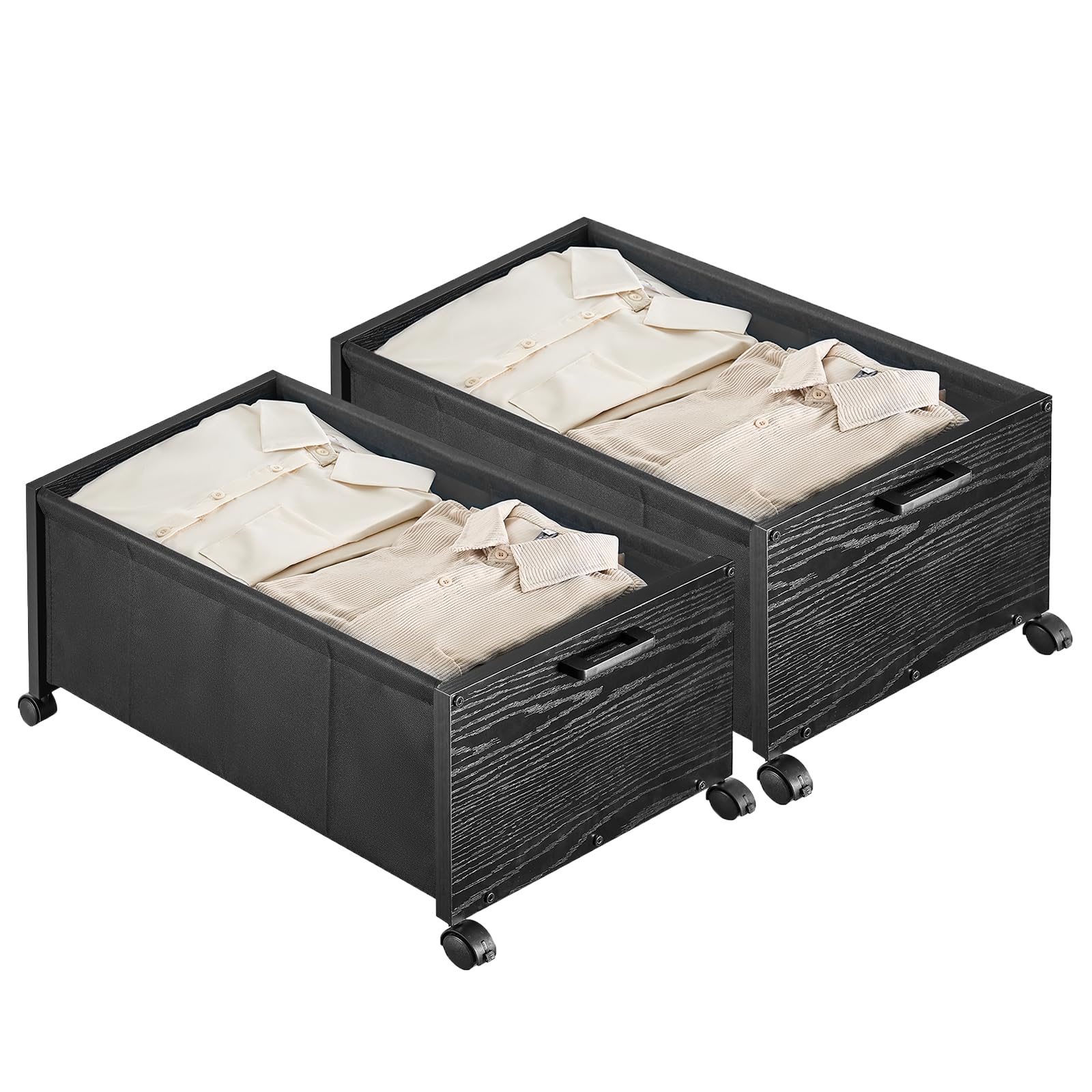FOUCSSOMEI Under Bed Storage Containers with Wheels, Heavy Duty Under ...