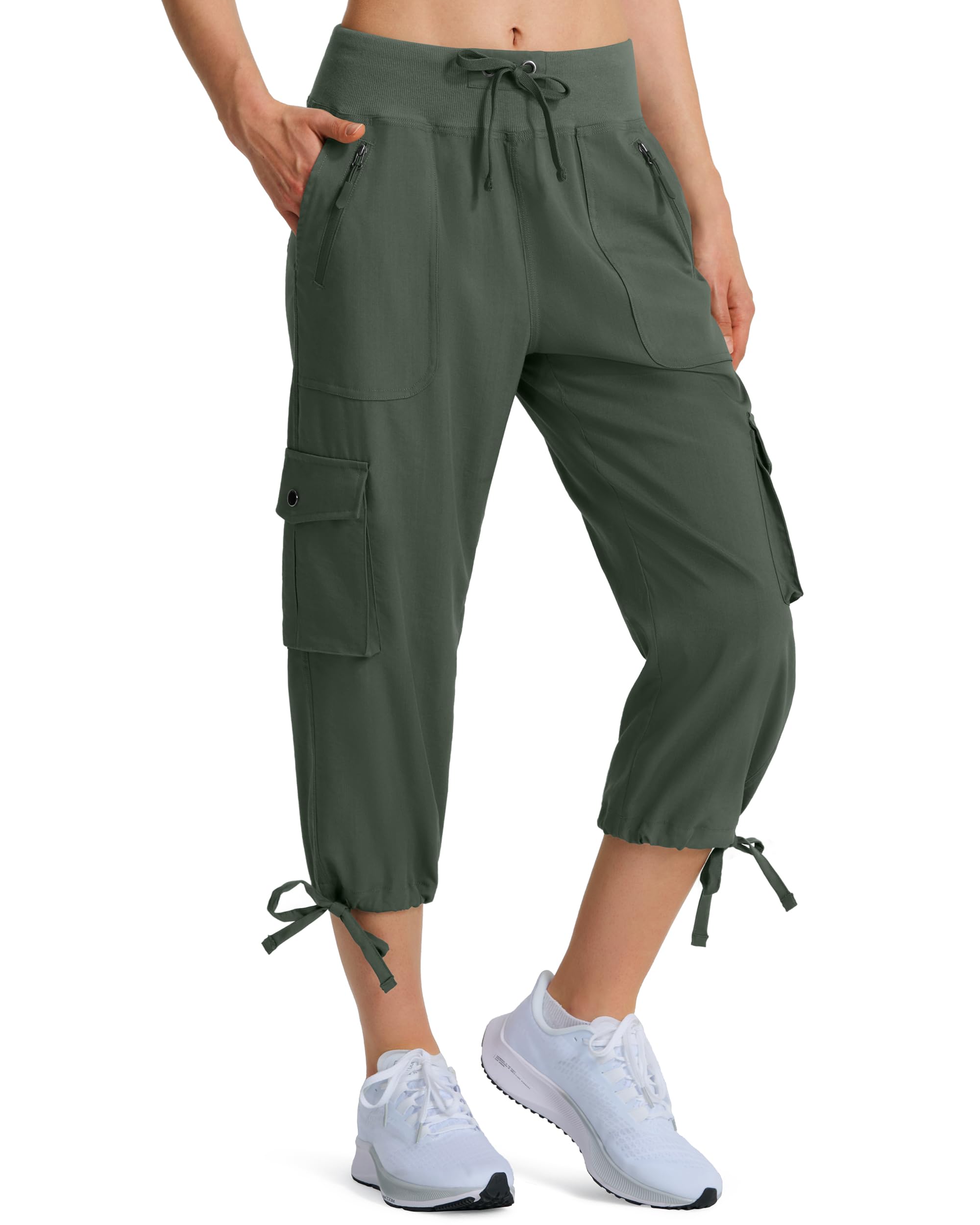 Ksmien Women's Hiking Capris Quick Dry Lightweight Ladies Summer Cargo ...