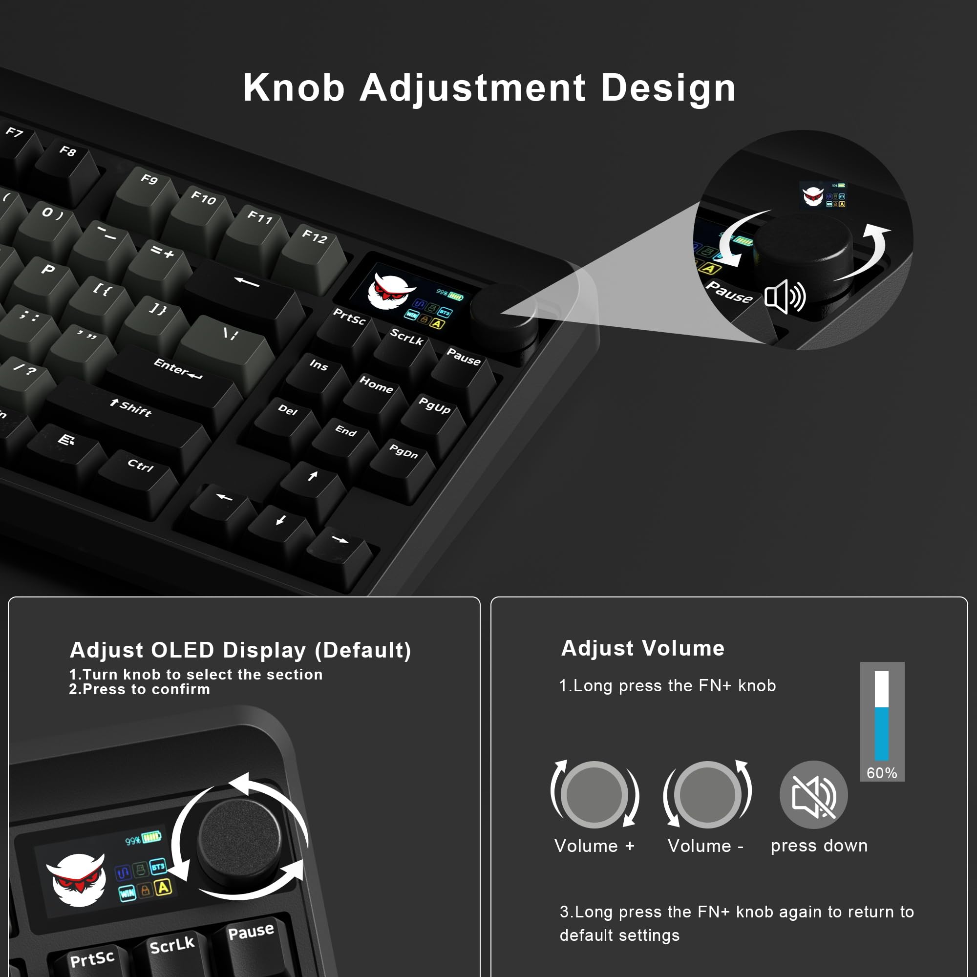Mua XVX Retro 75% Gaming Keyboard with TFT Smart Display&Knob, M87 Pro ...
