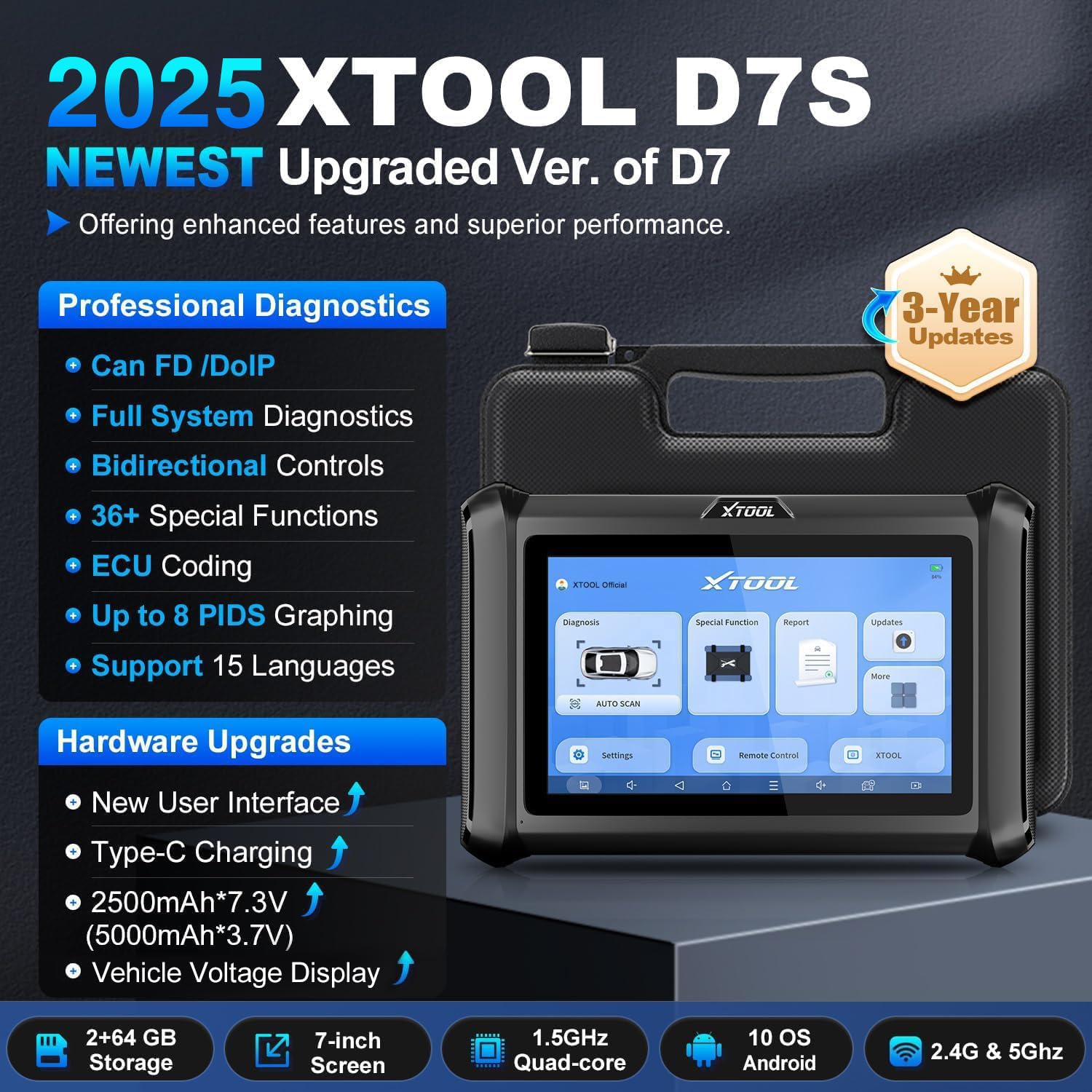 Mua XTOOL D7S OBD2 Scanner: Bidirectional Scan Tool with FCA AutoAuth, 36+ Resets, ECU Coding ...