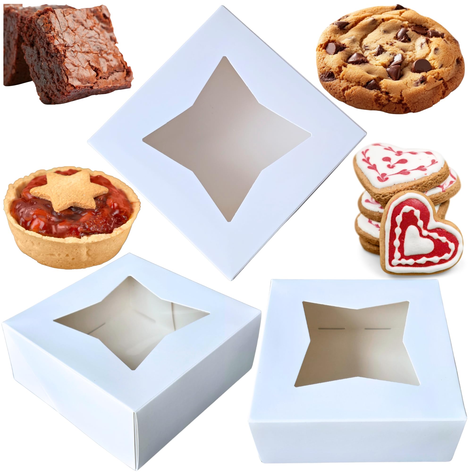 Mua BAKELUV 6x6 Cookie Boxes for Gift Giving | White, 25 PCS | Pastry ...