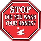 Amazon.com - StickerTalk Stop Did You Wash Your Hands Vinyl Sticker, 5 ...