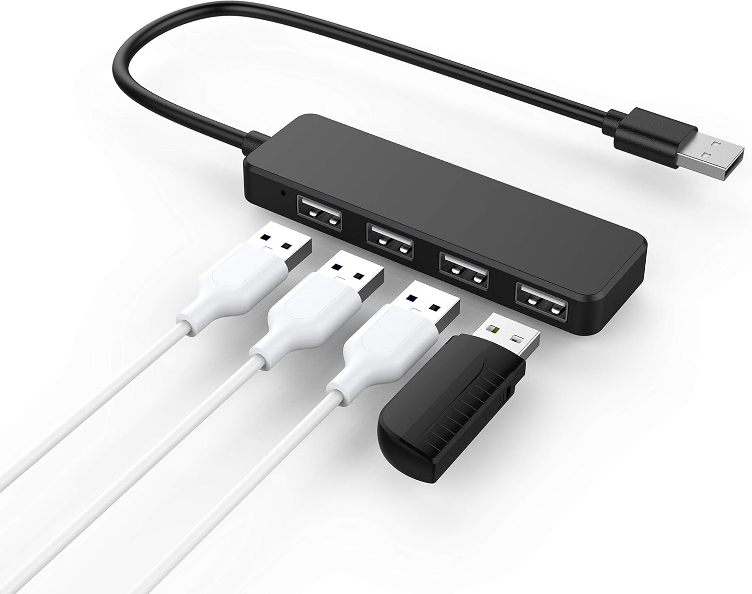 USB Hub With Type C adapter, 4-Port Ultra-Slim USB 2.0 Hub Portable ...