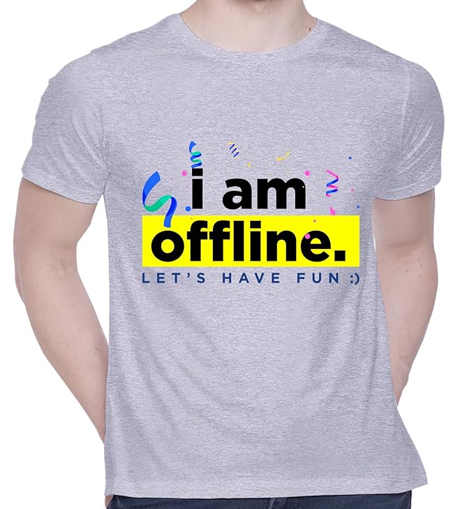 CreativiT Graphic Printed T-Shirt for Unisex I am Offline Tshirt ...