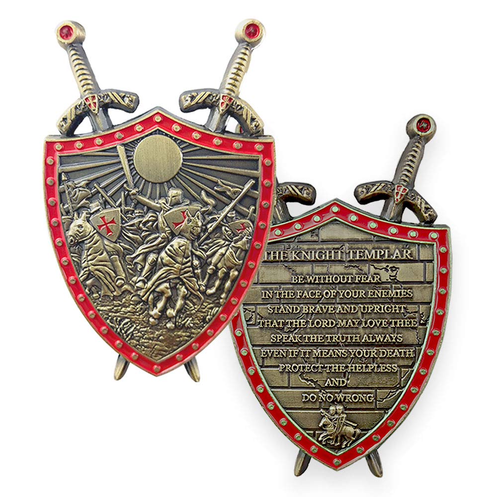 Buy AtSKnSK Armor of God Challenge Coin Knights Templar Oath Shield ...