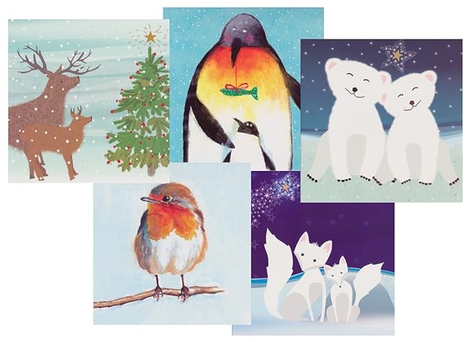 Animal Charity Christmas Cards ASSORTED Animals (10 Pack) WWF wildlife ...