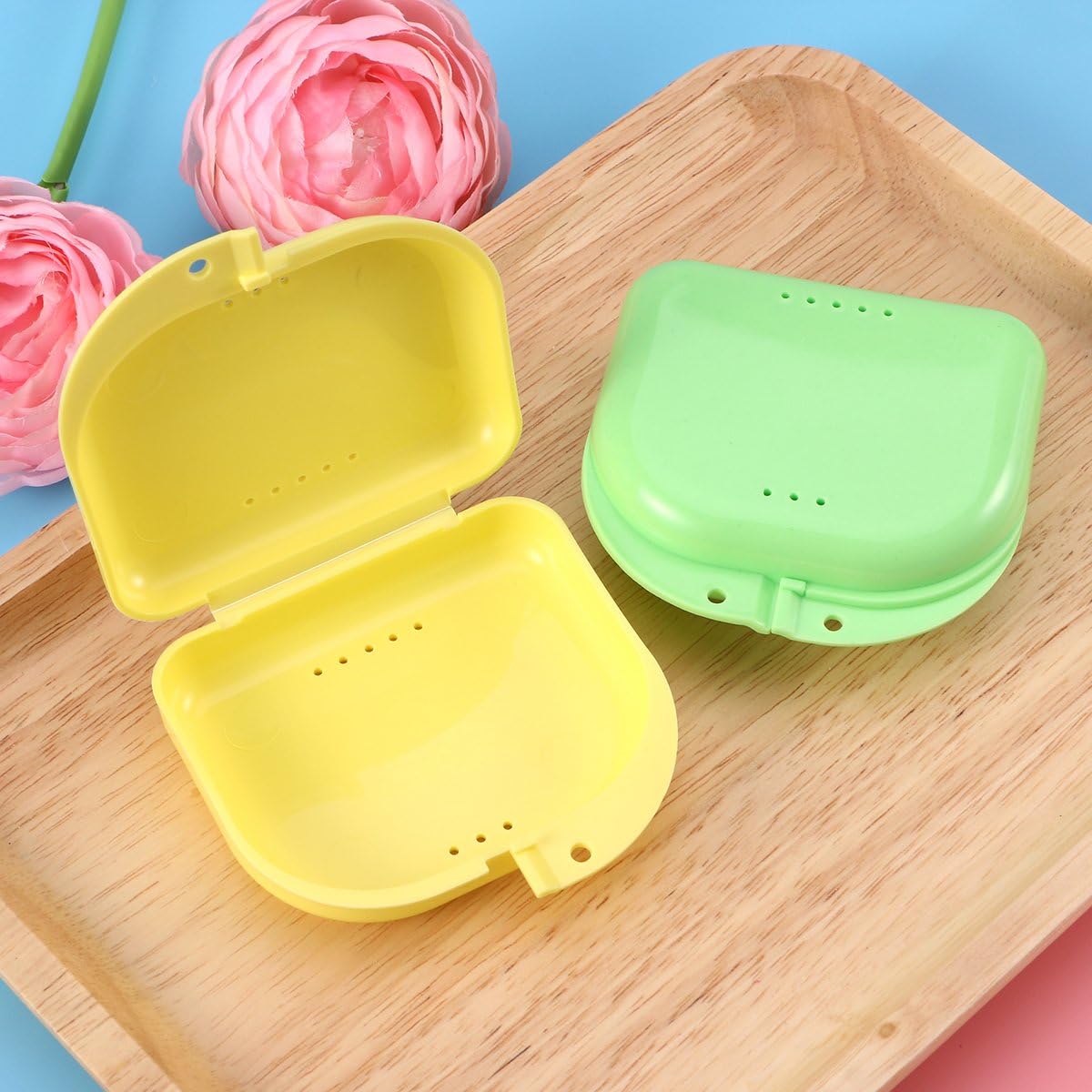 Dental Retainer Box 5pcs Retainer Case with Vent Holes and Hinged Lid ...