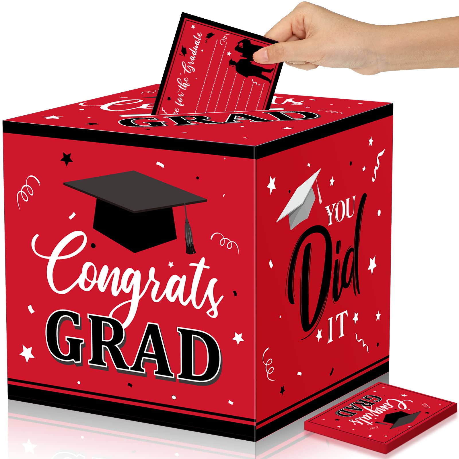 Nezyo Graduation Card Box with 30 Pcs Advice Cards Congrats Grad Gift ...