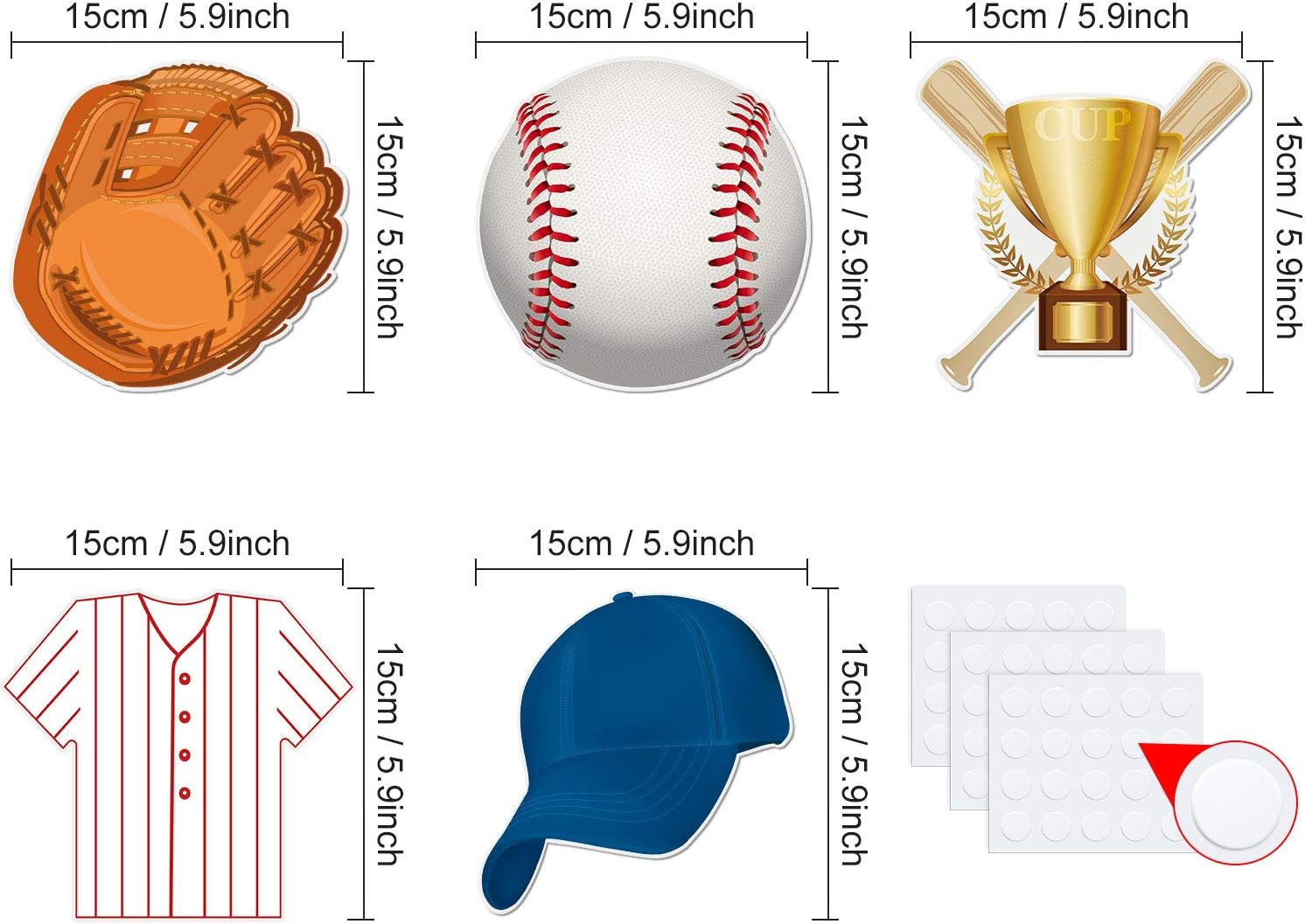 45 Pieces Baseball Paper Cut Outs Versatile Classroom Decoration Sports ...