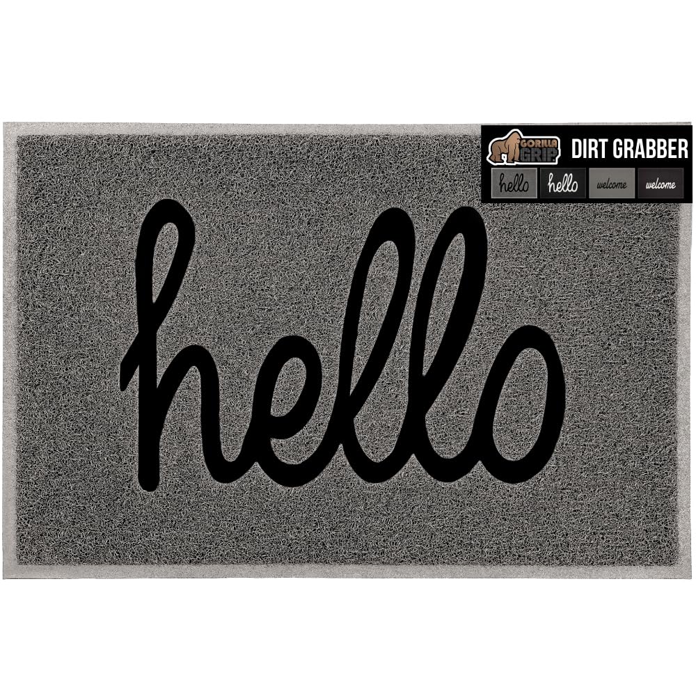 Gorilla Grip 100% Water Resistant 36x24 All Weather Hello Door Mat ...