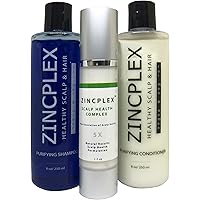 Amazon.com: Zincplex Scalp Lotion, Shampoo and Conditioner 3 Pack for ...
