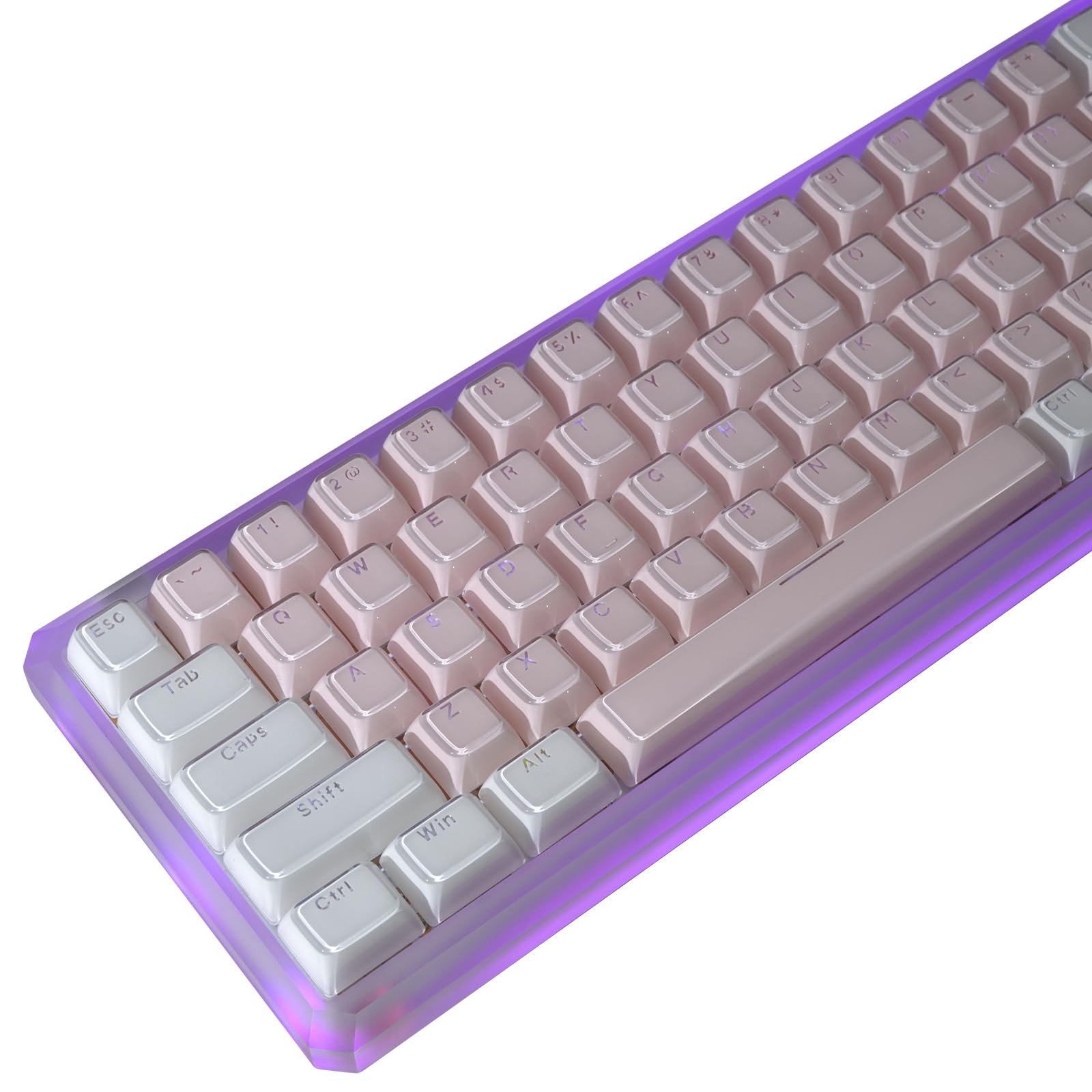 Mua Pink-White Font Transparent Jelly Round Keycaps, Ice Crystal ABS ...