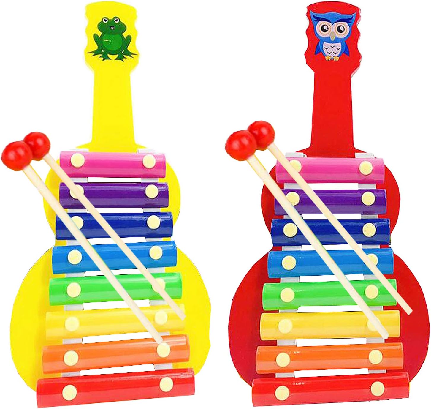 Xylophone for kids Liuer 2PCS Wooden Xylophone Glockenspiel with Safe ...